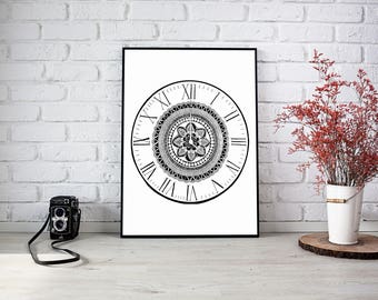 Mandala clock | Etsy