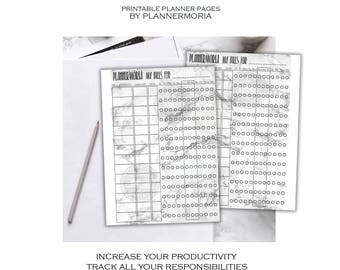 Printable bill list | Etsy