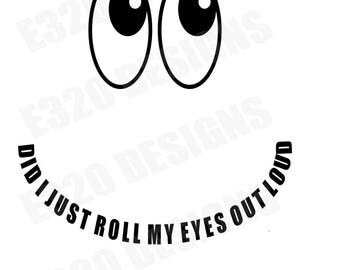 Eye roll svg | Etsy