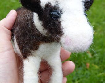 Needle felted cow | Etsy