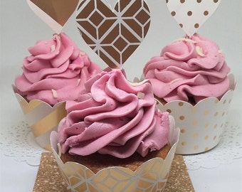 Gold cupcake wrapper | Etsy
