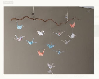 Baby Crib Mobile Origami Paper Crane Amazing Colorful Rainbow