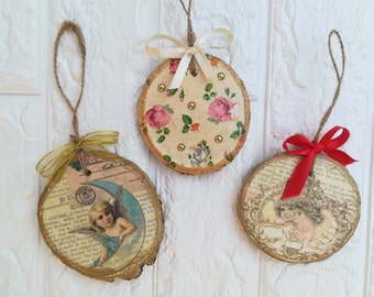 Wood disc ornament | Etsy