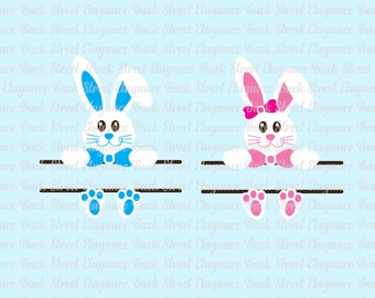 Split bunny svg | Etsy