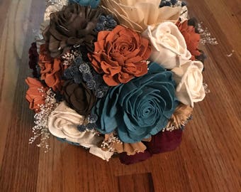 Wood flower bouquet | Etsy
