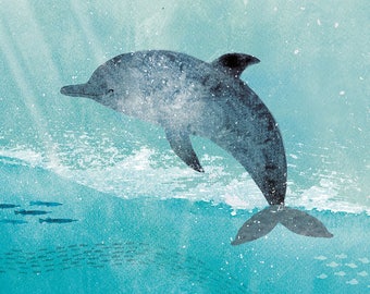 Dolphin print | Etsy