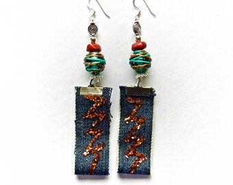 Denim jewelry | Etsy