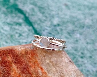 Moonstone ring | Etsy