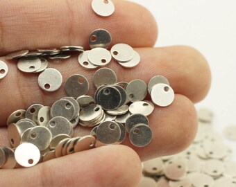 20 mm Matt Silver Plated Coins Charm Round Stamping Discs