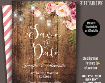 Pdf save the date | Etsy