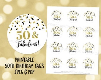 50th birthday labels | Etsy
