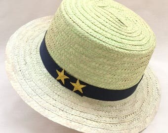 Green straw hat | Etsy