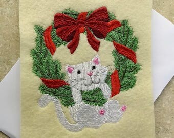 Cat christmas card | Etsy