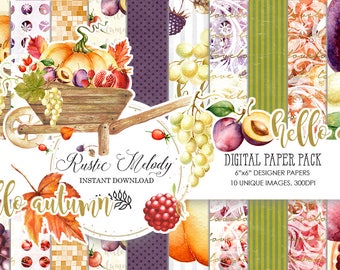 thanksgiving paper pack fall paper pack autumn paper pack