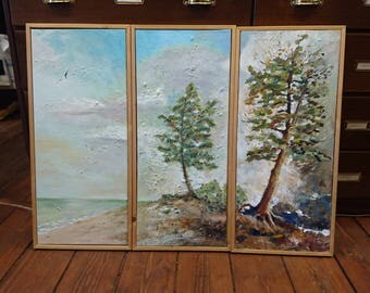 Triptych painting | Etsy