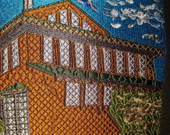 Cabin embroidery | Etsy