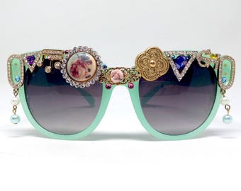 Jeweled sunglasses | Etsy