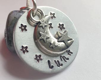 Moon dog tag | Etsy
