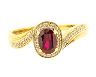 Synthetic ruby ring | Etsy