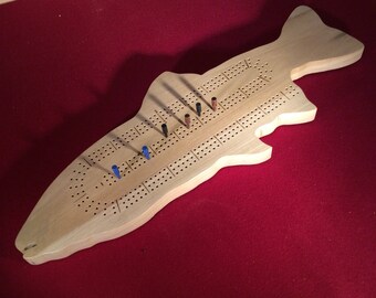 Fish cribbage board | Etsy