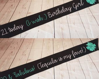 21st birthday sash | Etsy