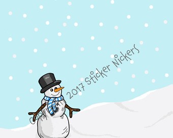 Digital snowman | Etsy