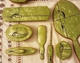 Bakelite dresser set | Etsy