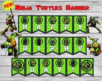 Ninja turtle banner | Etsy