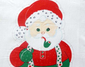 Santa fabric panel | Etsy