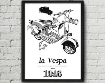 Vespa poster | Etsy