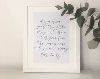 If you have good thoughts | Etsy