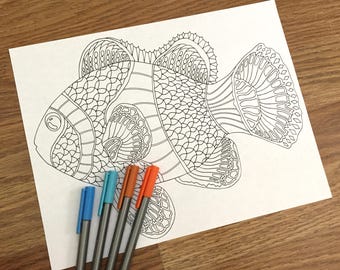 Zentangle fish | Etsy