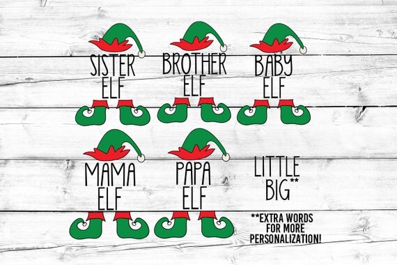 Family Elves Svg Christmas Svg Sister Elf Svg Brother Elf