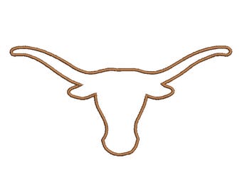 Longhorn embroidery | Etsy