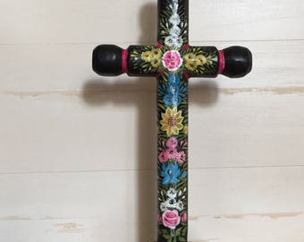 Mexican wood Cross Holy Wall Cross Mexican Religious Art