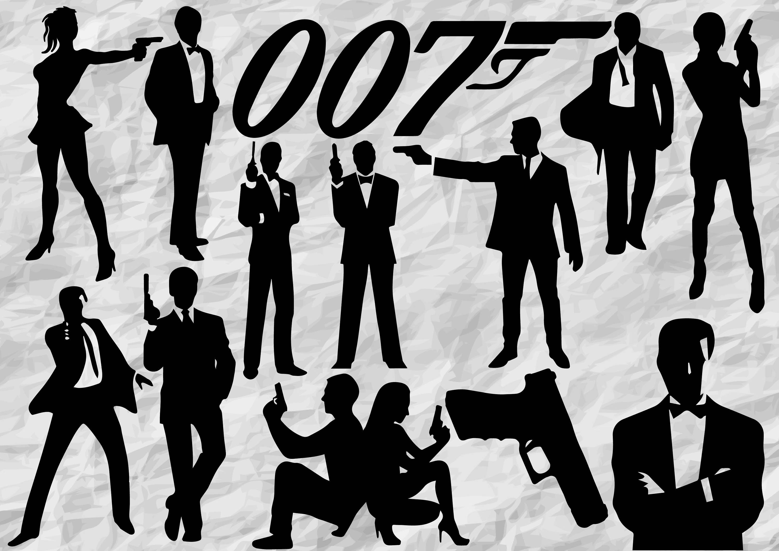 13 James Bond Silhouettes James Bond SVG cut files James