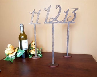 Wedding Standing Tall Table Number Word on sticks Wooden