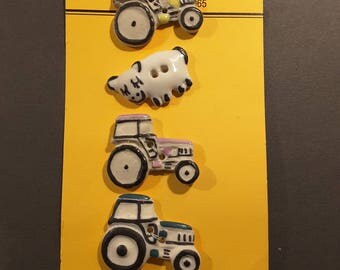 Tractor buttons | Etsy