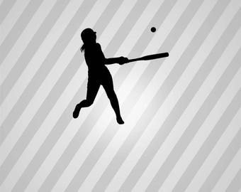 Softball player svg | Etsy