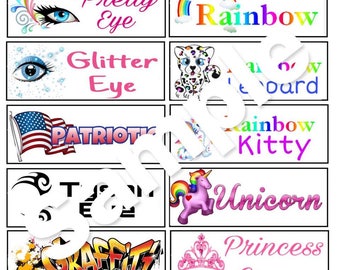 Face painting menu | Etsy
