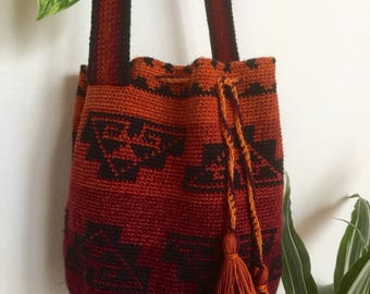 Mochila pattern Tapestry crochet pattern Mini Mochila bag with