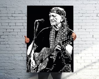 Willie nelson art | Etsy