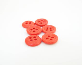 Red Plastic Buttons with Floret and butterflies Pattern 0.71