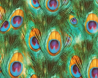Peacock fabric | Etsy