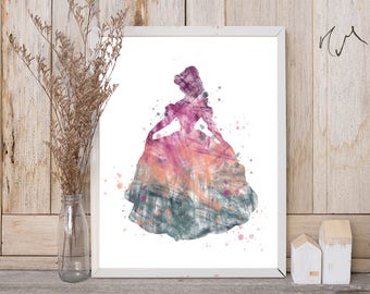 Princess watercolor | Etsy