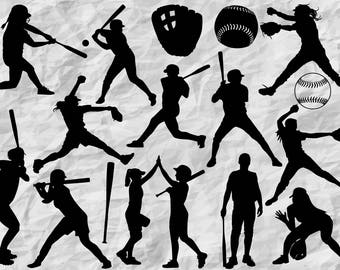 Baseball silhouette | Etsy