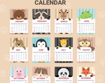 Cute calendar | Etsy
