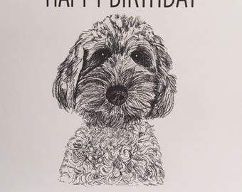 Cockapoo drawing | Etsy