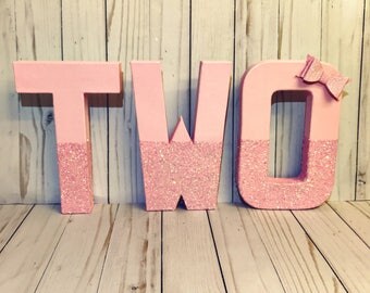 Pink glitter letters | Etsy