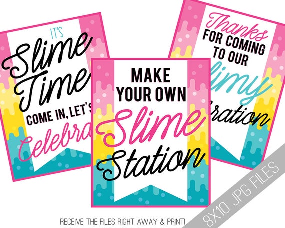 Slime Printable Signs Slime Station Sign Slime Birthday